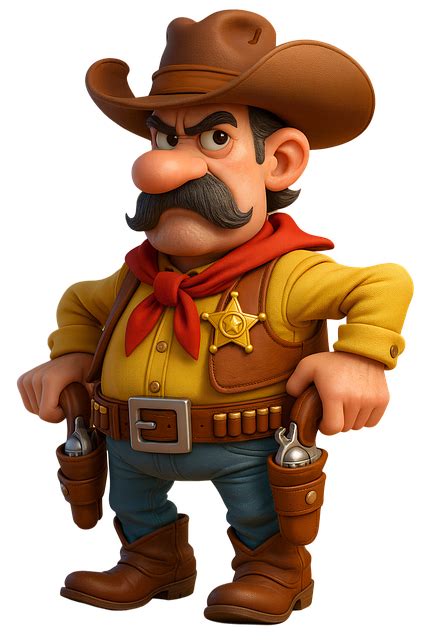 Download Cartoon Sheriff Wild West Cowboy Hat Royalty Free Stock