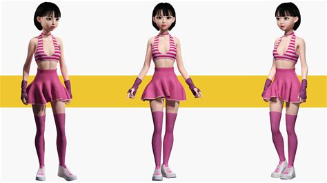 Naked Girl Asian Woman 3d Model By Elegant Mesh 3d