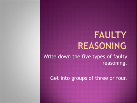 Faulty Reasoning Ms Condons Speech Class