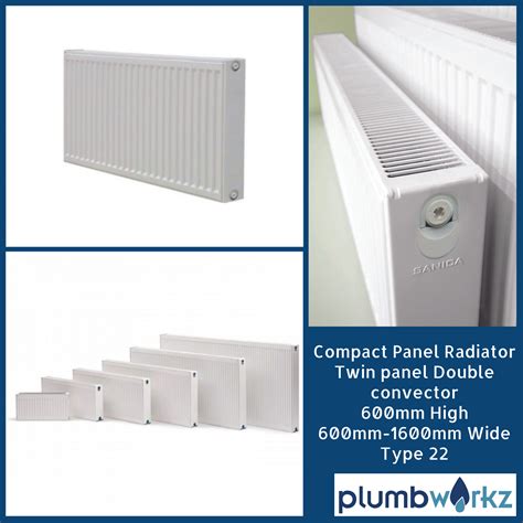 Type 21 Compact Single Convector Radiators 600mm Height Various Widths White Finish
