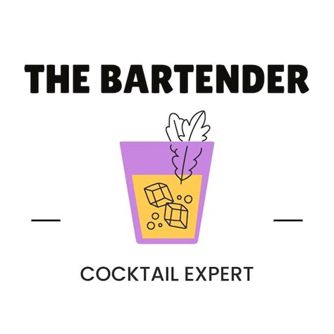 Free Vector Hand Drawn Cocktail Expert Bartender Logo