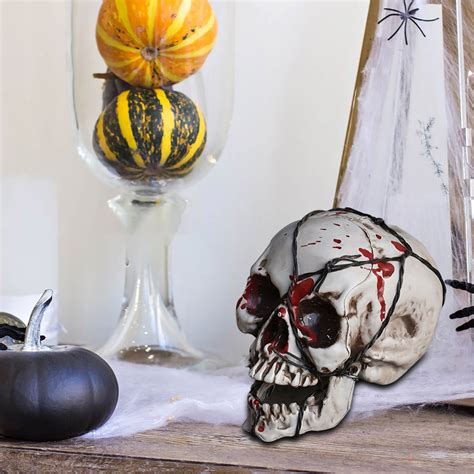 Kmmys Halloween Skeletons Plastic Realistic Skull Head Life Like