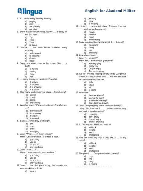 Lingua Course English For Akademi Militer Pdf