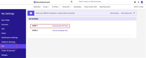 Create API Tokens For The SecurityScorecard Platform Help Center