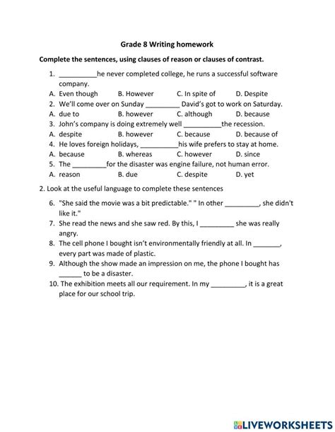 Grade 8 Unit 4 Free Interactive Worksheets 3493628