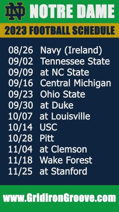 2023 Notre Dame Fighting Irish Football Schedule Youtube