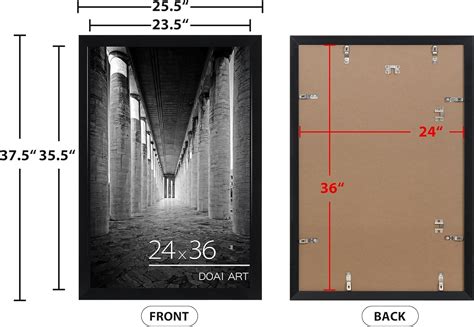Doai Art 24x36 Poster Frame Black 2 Pack Poster Frames 24 X 36 Inches