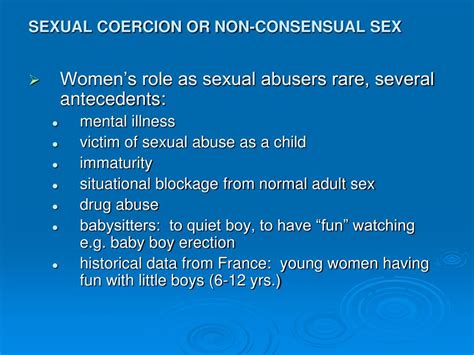 Ppt Sexual Coercion Or Non Consensual Sex Powerpoint Presentation