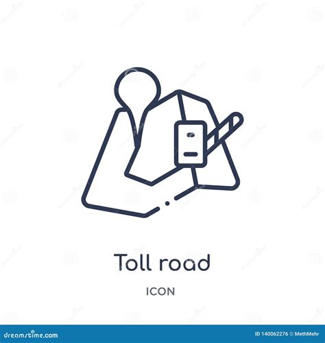 Linear Toll Road Icon From Maps And Locations Outline Collection Thin Line Toll Road Icon