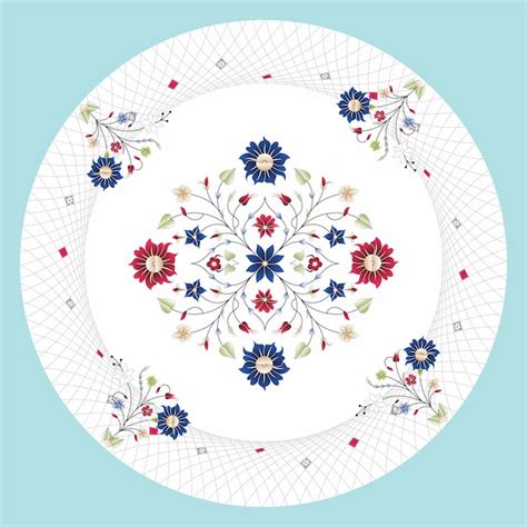 Premium Vector Vector Round Plate Design For Dinnerware Plate Floral Round Frame Vignette