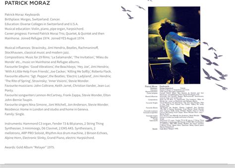 Patrick Moraz Equipboard