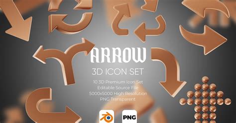 Arrow 3d Icon Set Objects Ft Arrow And Map Envato