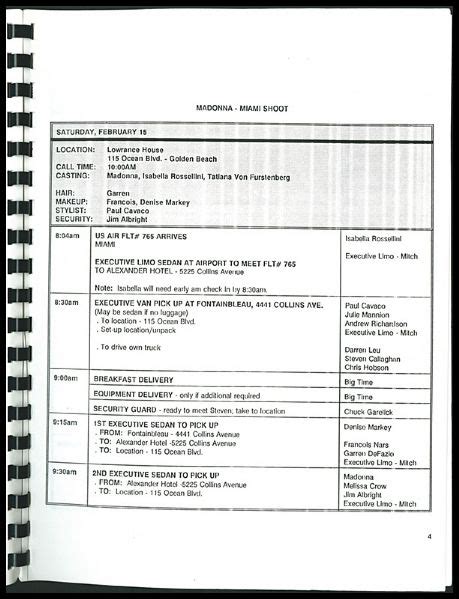 Lot Detail Madonnas Hand Annotated Sex Miami Photo Shoot Production Book