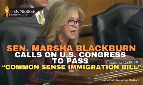 Sen Marsha Blackburn Calls On Us Congress To Pass Common Sense