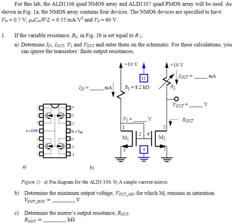 Solved For This Lab The Ald1106 Quad Nmos Array And Ald1107 Quad Pmos
