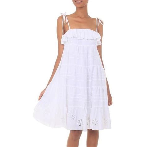 Novica Tiered Pintuck Sundress White Lace Sundress Sundress Long