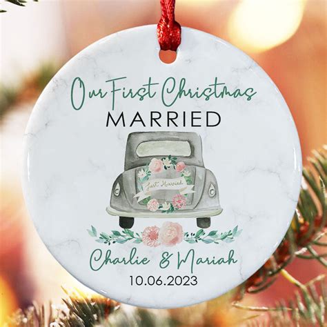 Our First Christmas Married Ornament First Wedding Ornament Custom