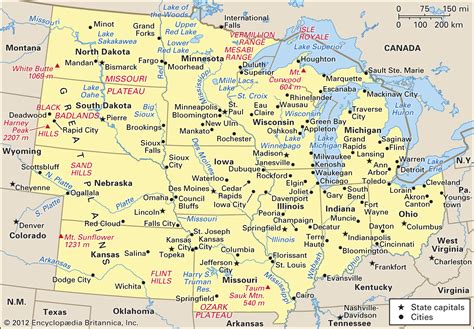 Printable Midwest Map Printable Sight Words List