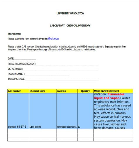 Laboratory Reagent Log Sheet At Charles Davenport Blog