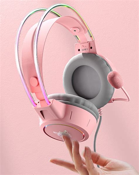 Pink Gaming Headset 🎧 Rgb Lights Cat Ear Headphones Pink Gaming