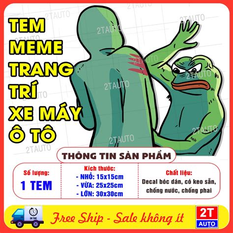 Tem Meme Ếch Xanh Đánh Yêu Cute Tem Decal Trang Trí Ô Tô Xe Máy Các