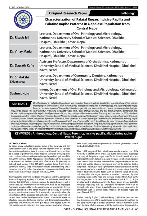 Pdf Characterization Of Palatal Rugae Incisive Papilla And Palatine Raphe Patterns In