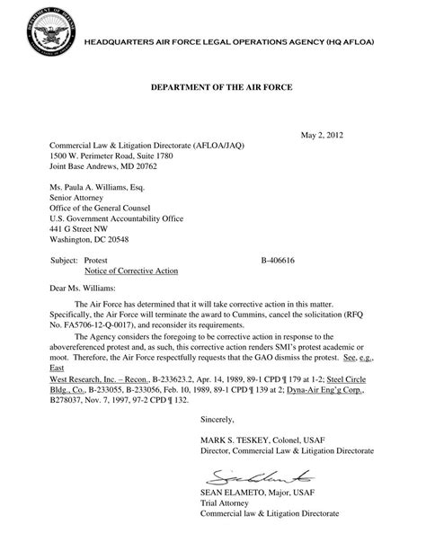 Ppt Usmc 20150721 B406616 Notice Of Corrective Action Usaf To