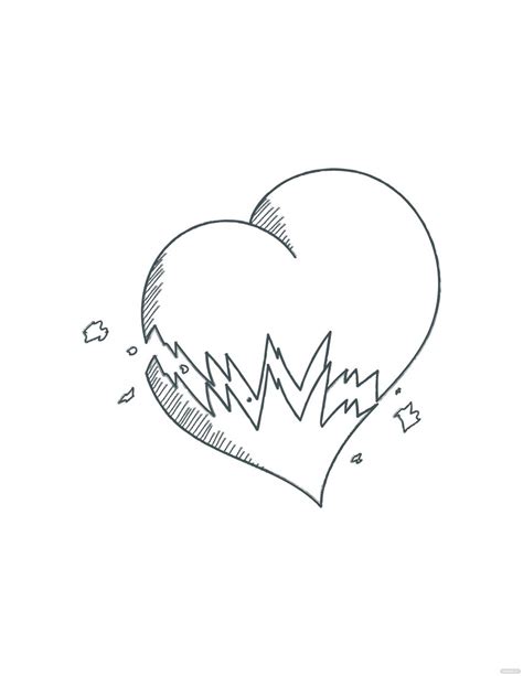 Free Simple Broken Heart Drawing Eps Illustrator  Png Pdf Svg