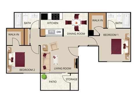 One And Two Bedroom Apartments In Livermore Ca Floor Plan