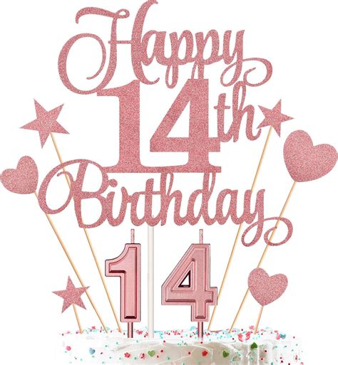 14th Birthday Cake Decorations Set Include 14th Birthday