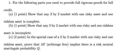 1 For The Following Parts You Need To Provide Full