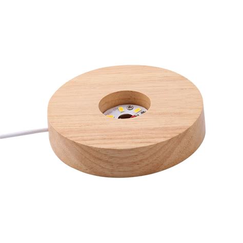 Usb Socket Switch Control Wood Light Base Display Stand Lamp Holder