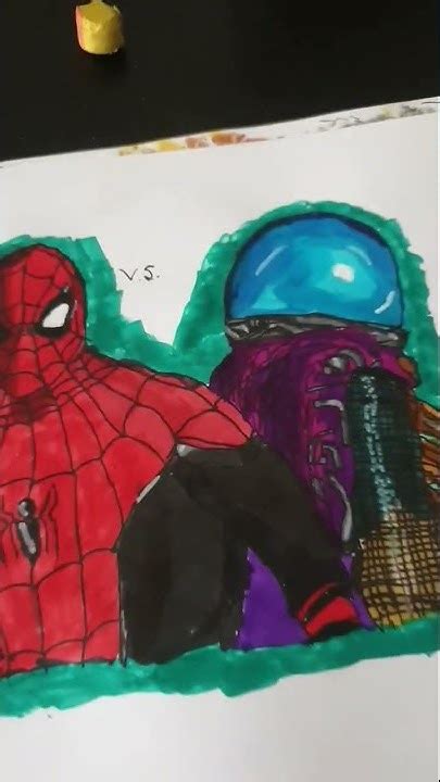 Drawing Spider Man Vs Mysterio From Far From Home 2019 Youtube