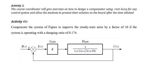 Solved Activity 1 The Course Coordinator Will Give