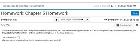 Solved Homework Chapter 5 Homework Save 27 Of 30 24