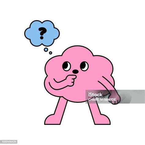 Karakter Bentuk Lucu Sosok Awan Memiliki Ekspresi Penasaran Ilustrasi Stok Unduh Gambar