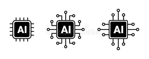 Ai Processor Chip Icon Artificial Intelligence Processor Circuit