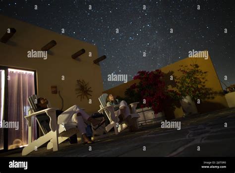 Stars At Night In Front Of A Casida In Baja Mexico Stock Photo Alamy