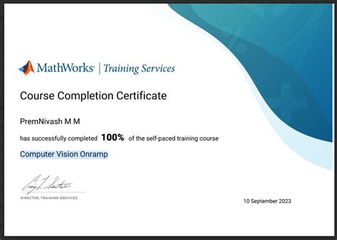 Completed Computer Vision Onramp Course Prem Nivash M M Posted On The