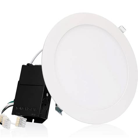 18w 8 Inch Slim Led Recessed Light With J Box White 4000k Cool White