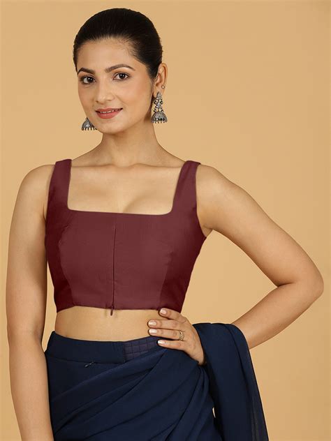 Kasturi Sleeveless Saree Blouse In Ivory For Daily And Work Shop Now