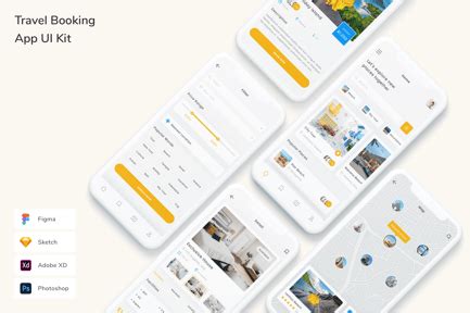 Flight Ticket Mobile App Ui Kit Ux And Ui Kits Ft Booking And Ticket