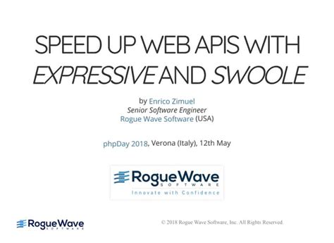 Speed Up Web Apis With Expressive And Swoole Php Day 2018 Ppt