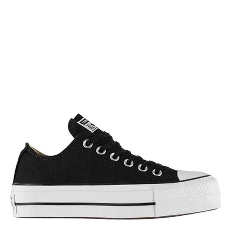 Converse Black Low Top Platform Trainers Size Depop