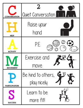 Champs Behavior And Expectations Chart P E By The Friz Tpt