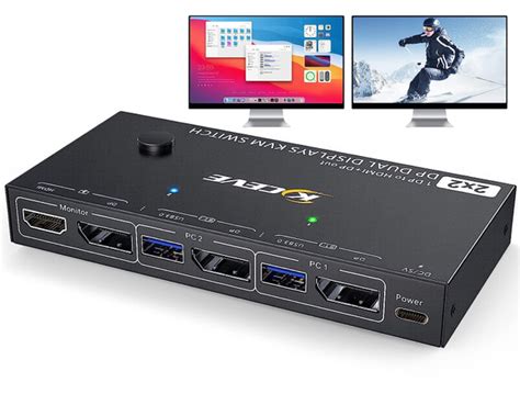 Переключатель KVM Switch AVE DPA-29 (DP+HDMI, 8K 60Hz, USB 3.0 ...