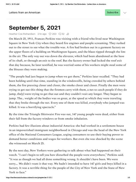 September 5 2021 By Heather Cox Richardson Letters From An