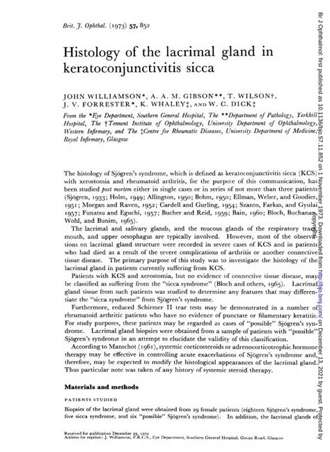 Pdf Histology Ofthe Lacrimal Keratoconjunctivitis Sicca Dokumentips
