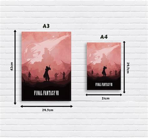 Minimalist Video Game Poster Ff7 Art Print Gamer T T For Him
