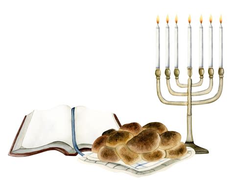 Premium Photo Shabbat Shalom Template Watercolor Illustration For